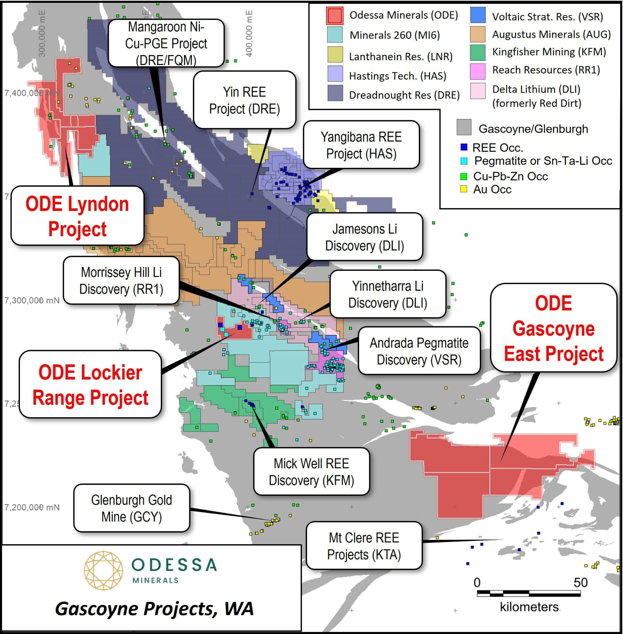 Odessa’s REE/Lithium Exploration Projects • Odessa Minerals